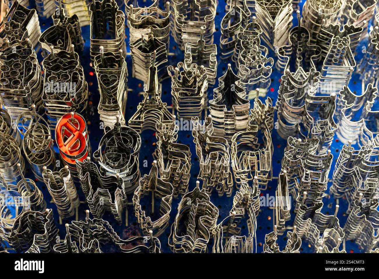 All kinds of various metal cookie cutter shapes for sale at a Munich ...