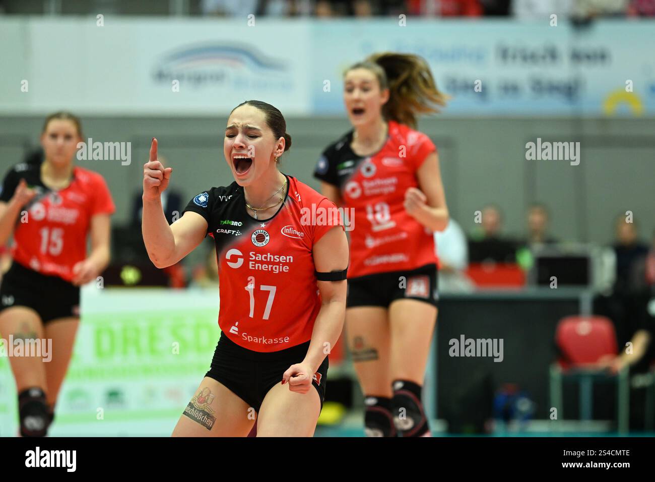 Lorena Lorber Fijok (Dresdner SC, #17) Dresdner SC vs. Allianz MTV ...