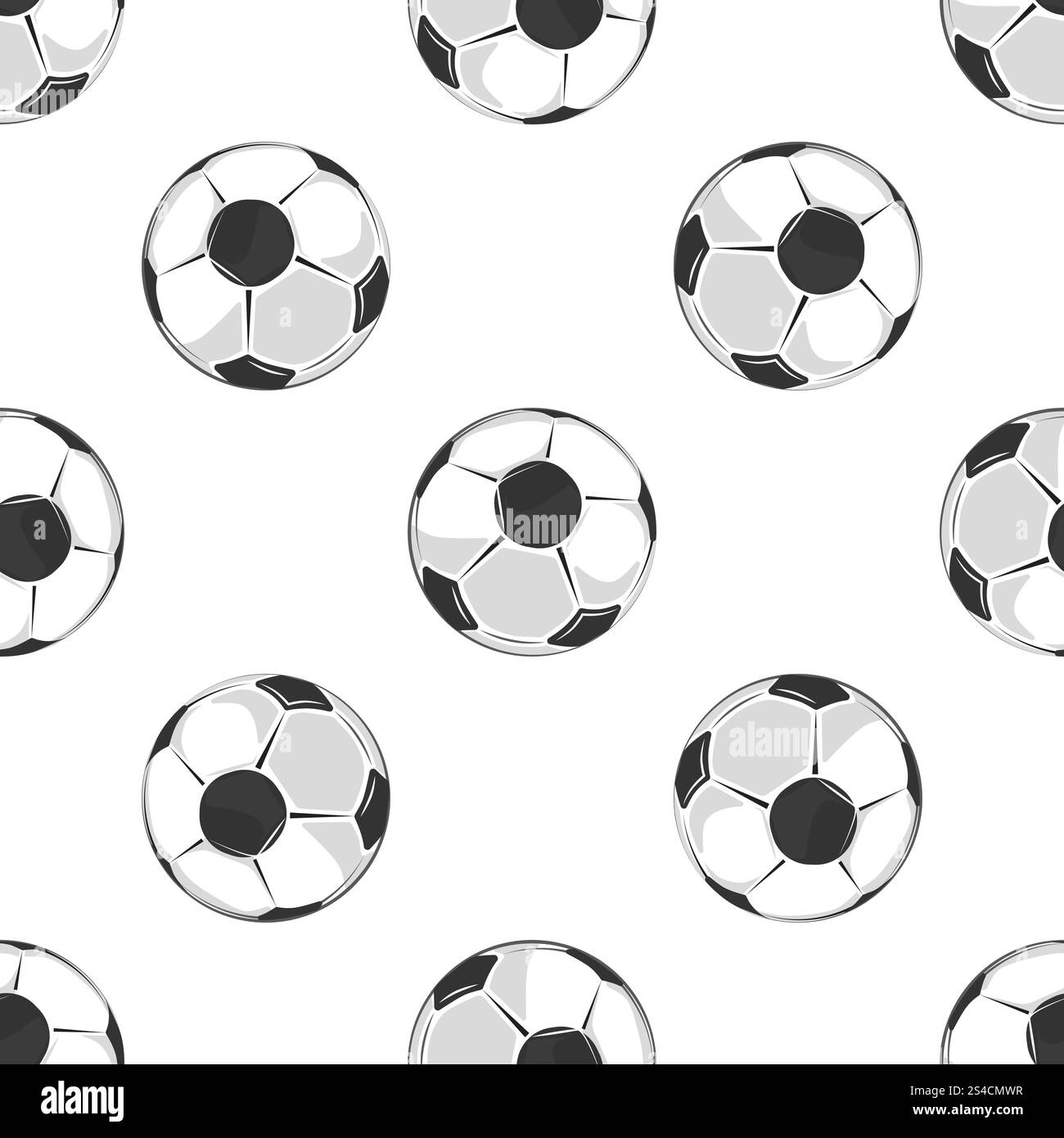 Soccer balls seamless pattern in black and white. Soccer balls seamless ...