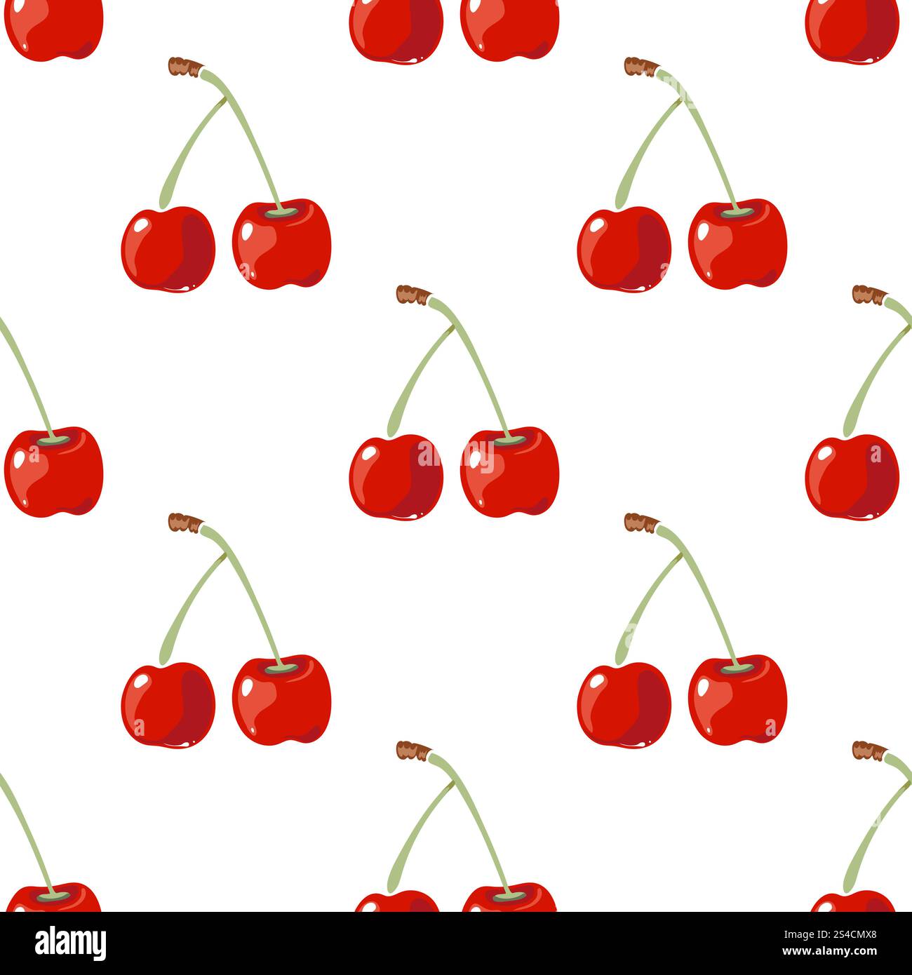 Red cherry vector seamless background. Red cherry vector seamless ...