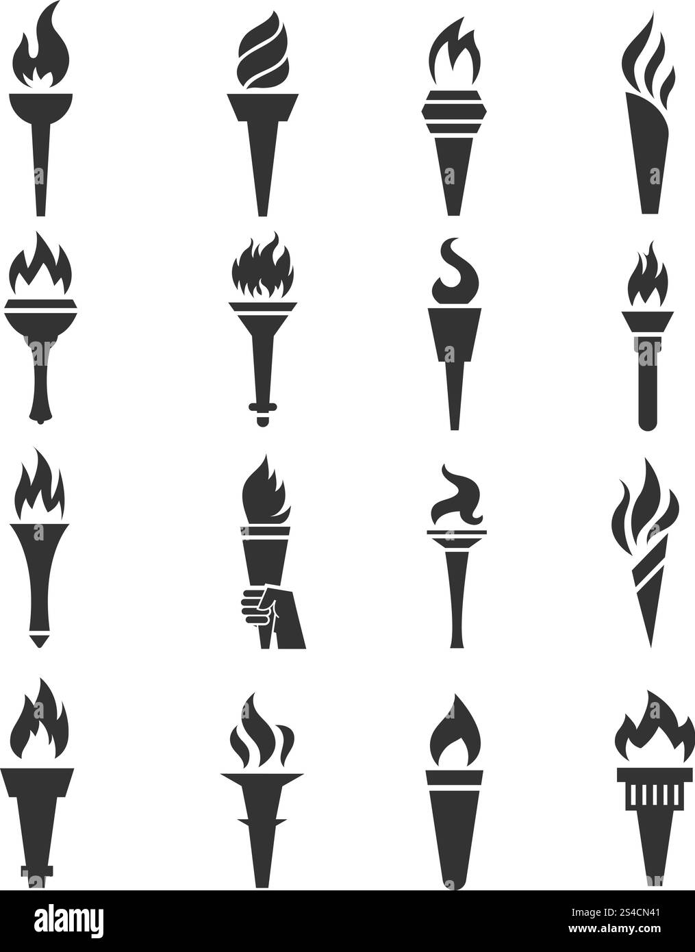 Torch vector icons. Torch vector icons set. Freedom symbols Stock ...