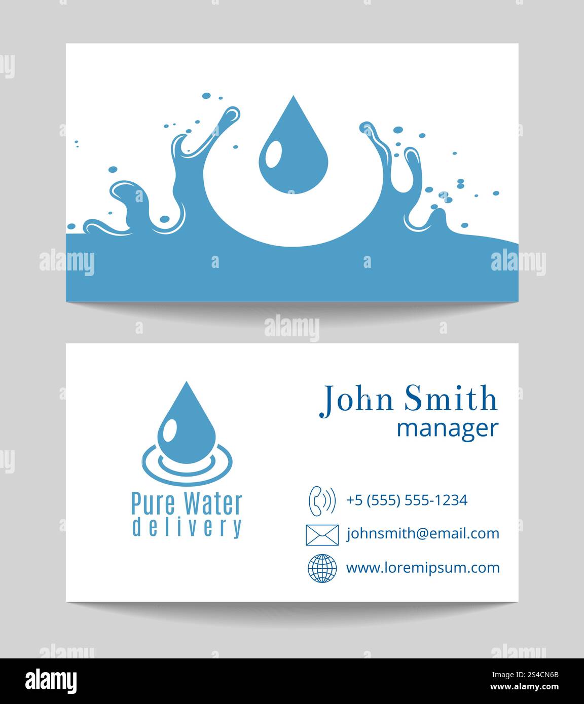 Pure water delivery business card template. Pure water delivery ...