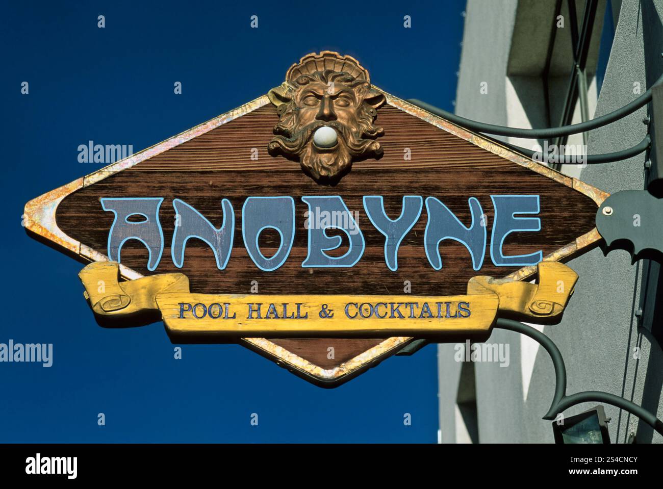 Sign at Anodyne Pool Hall and drink bar, Route 66, Central Avenue ...