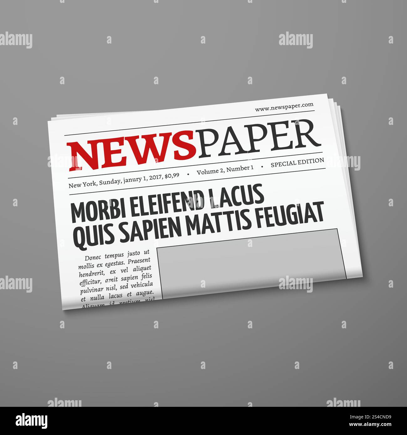 Realistic vector daily newspaper front page. Realistic vector daily ...