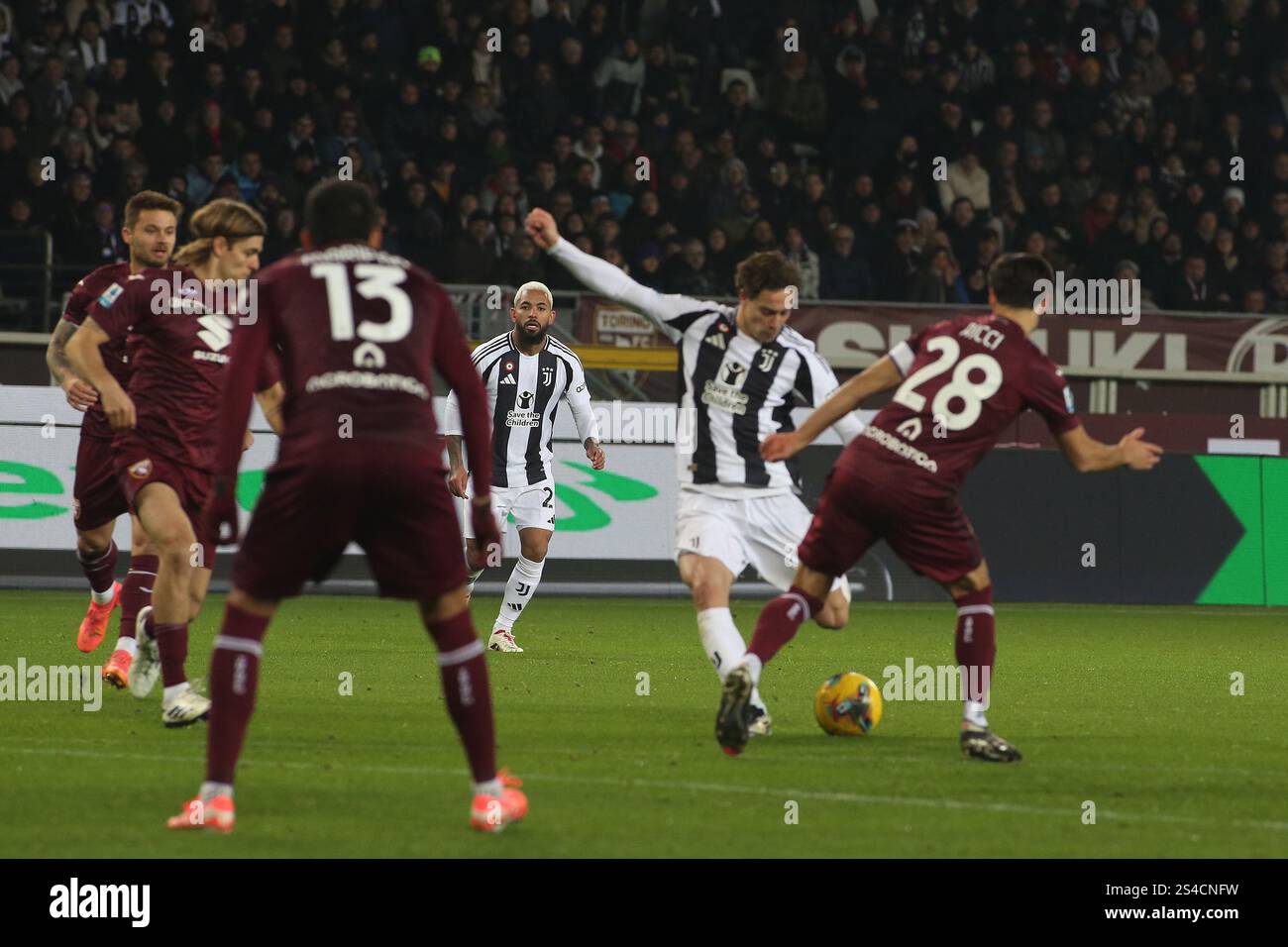 Turin, Italy. 11th Jan, 2025. Kenan Yildiz (Juventus FC) scores the ...