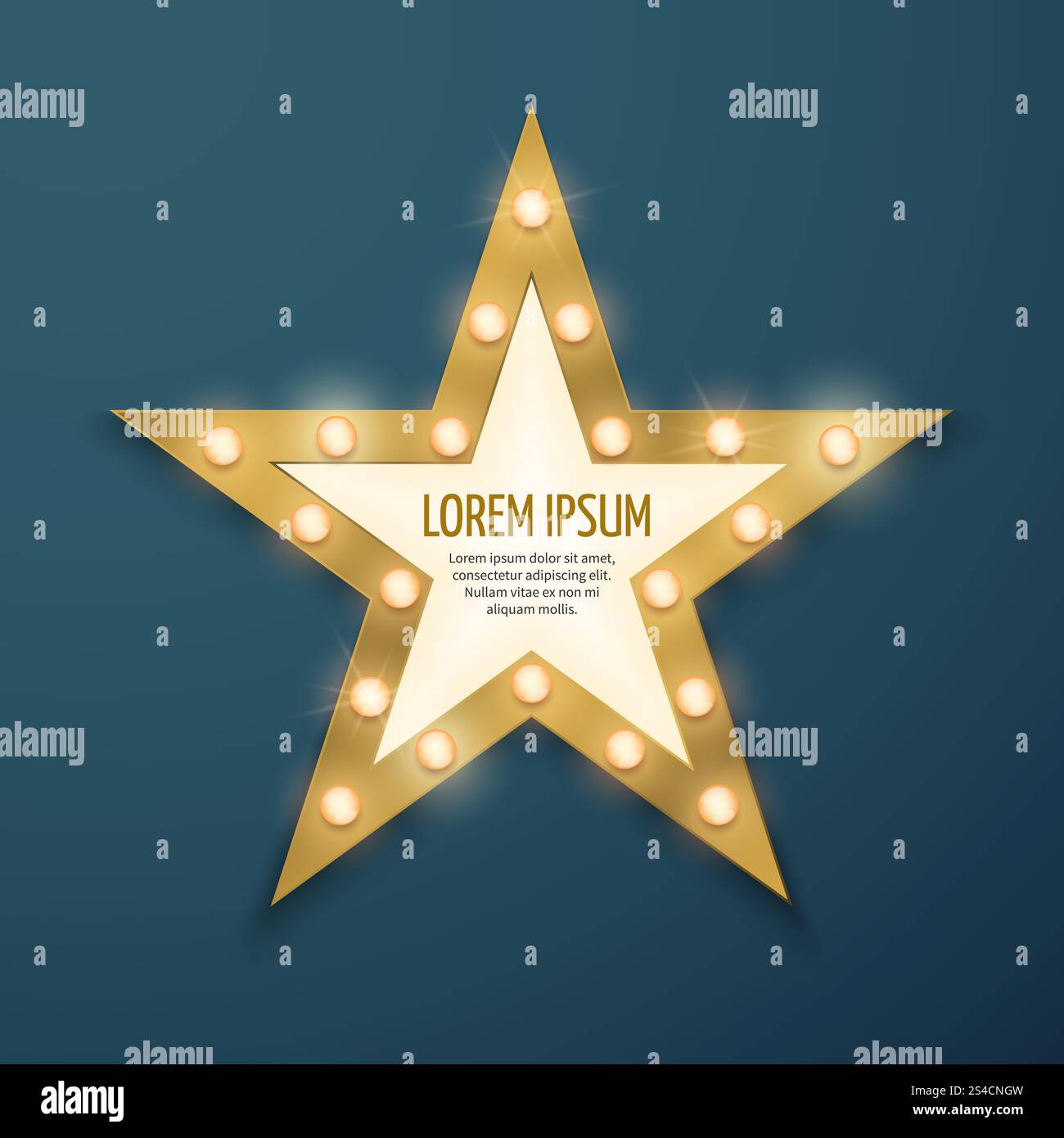 Retro gold star light vintage frame, banner. Retro gold star light ...