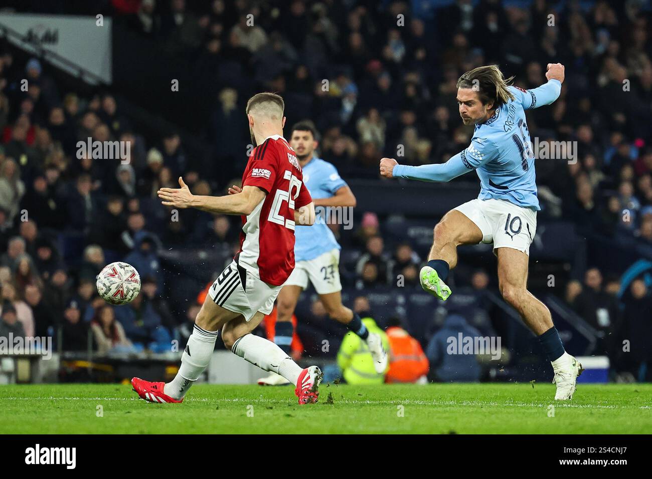Jack Grealish of Manchester City shoots on goal during the Emirates FA ...