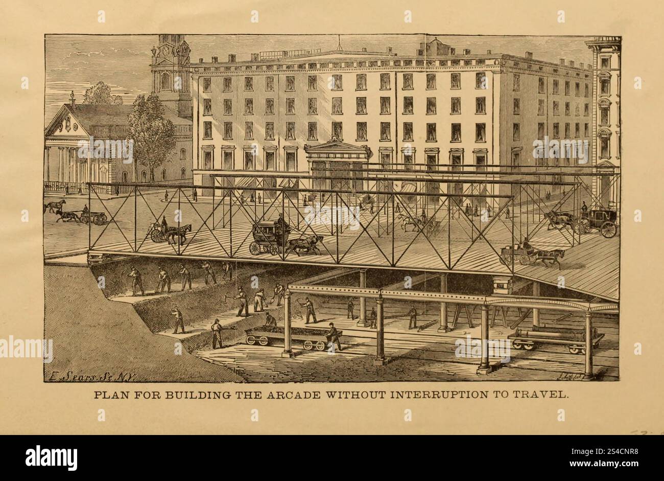 Plan for New York arcade railway as projected, report to the Broadway ...