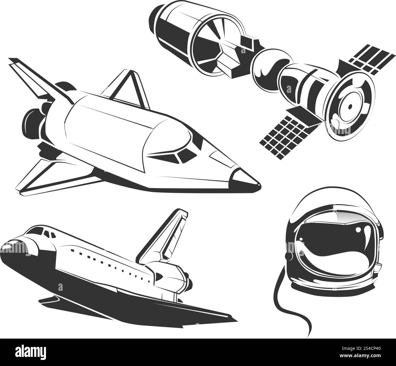 Vector elements for vintage space, astronaut labels and emblems. Vector ...
