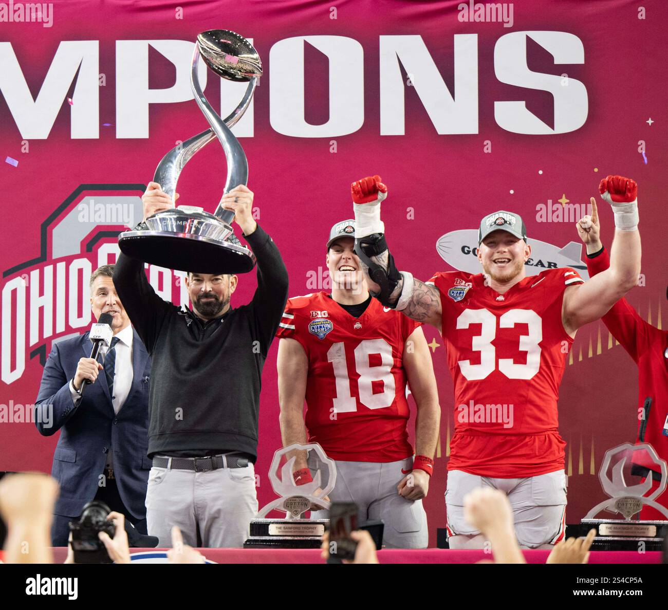 Arlington, Texas, USA. 10th Jan, 2025. Buckeyes Head Coach RYAN DAY ...