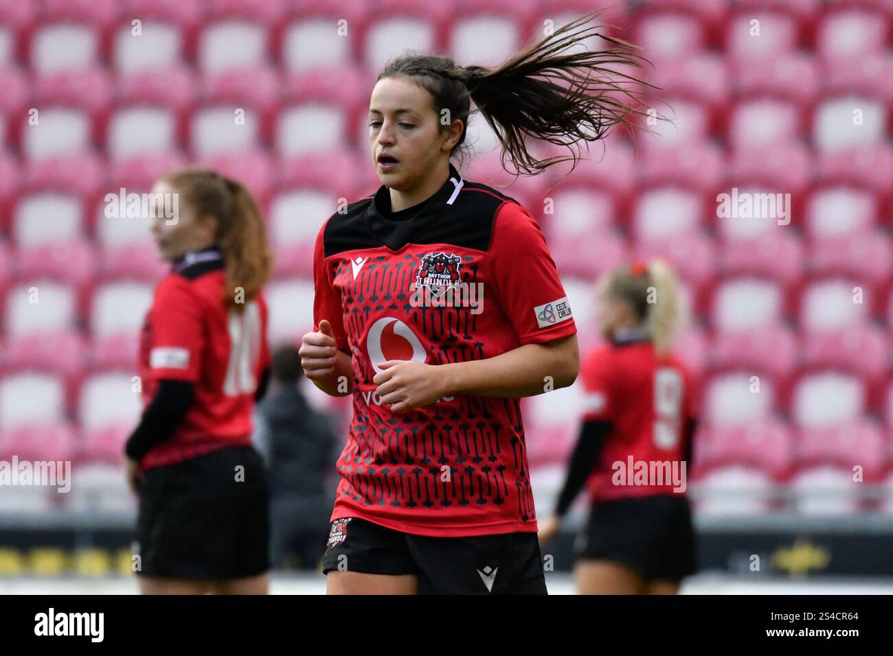 Llanelli, Wales. 11 January 2025. Hannah Lane of Brython Thunder during ...