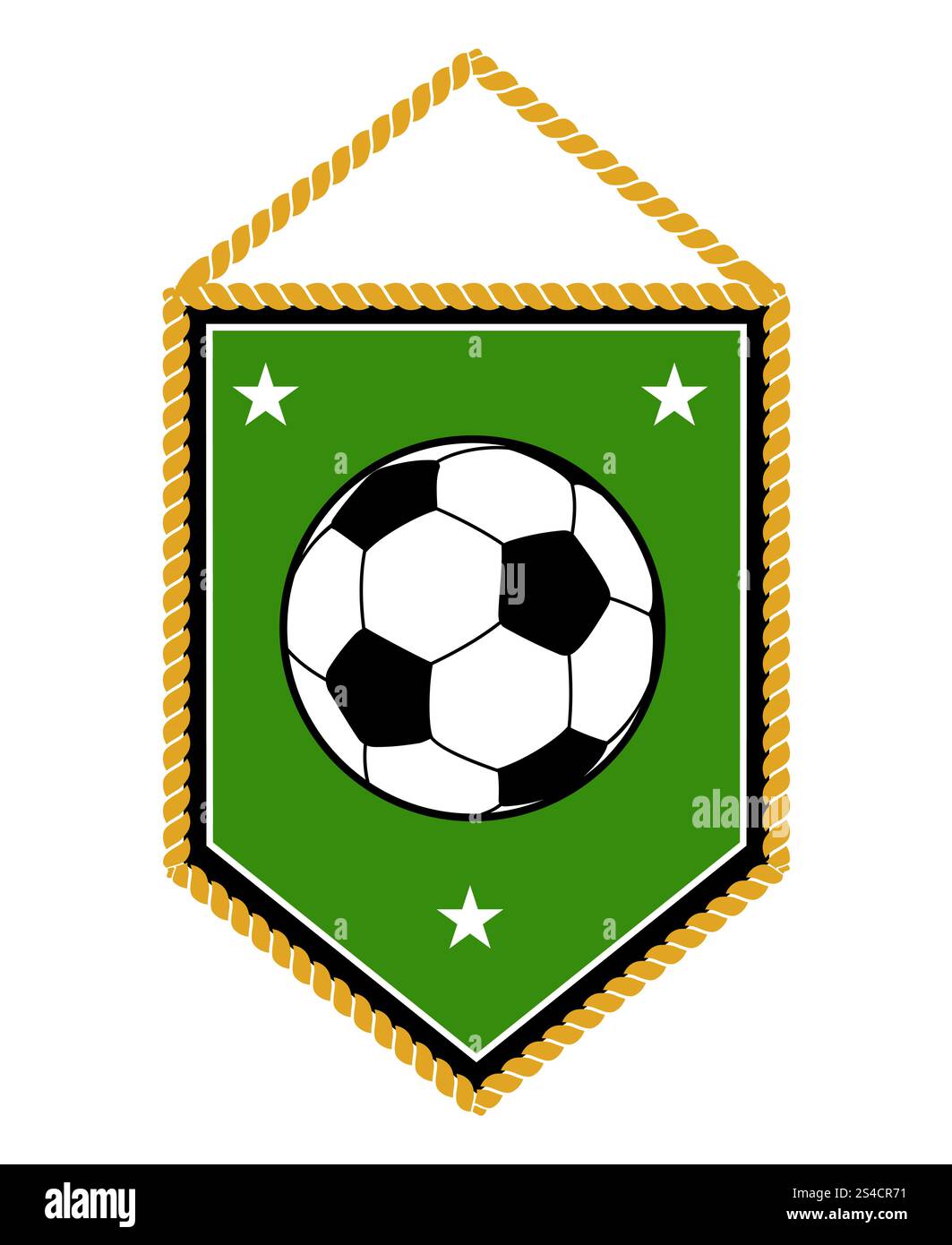 Green soccer pennant isolated white. Green soccer pennant isolated on ...