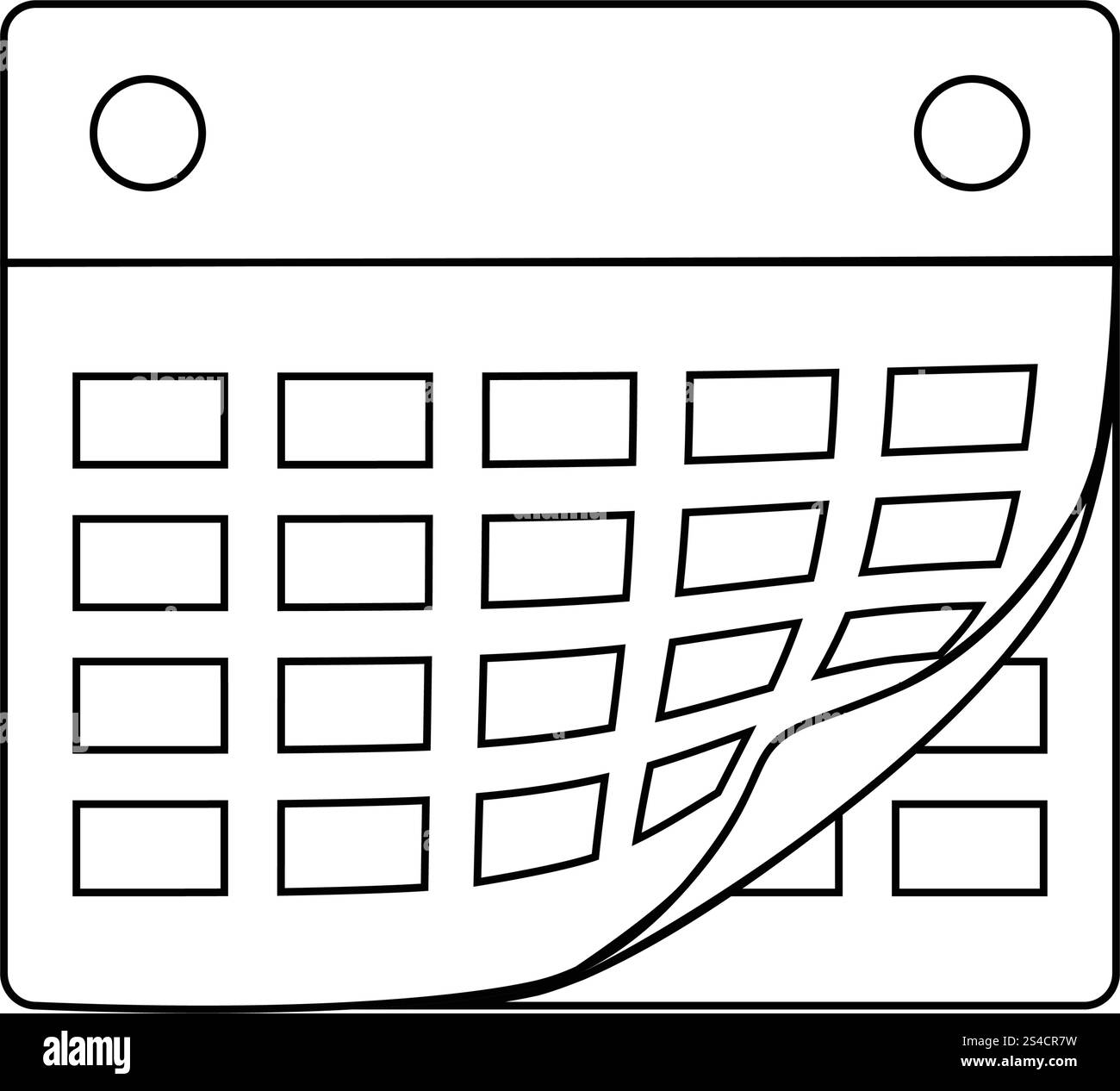 Icon of calendar with bent page . Thin line design. Vector illustration ...