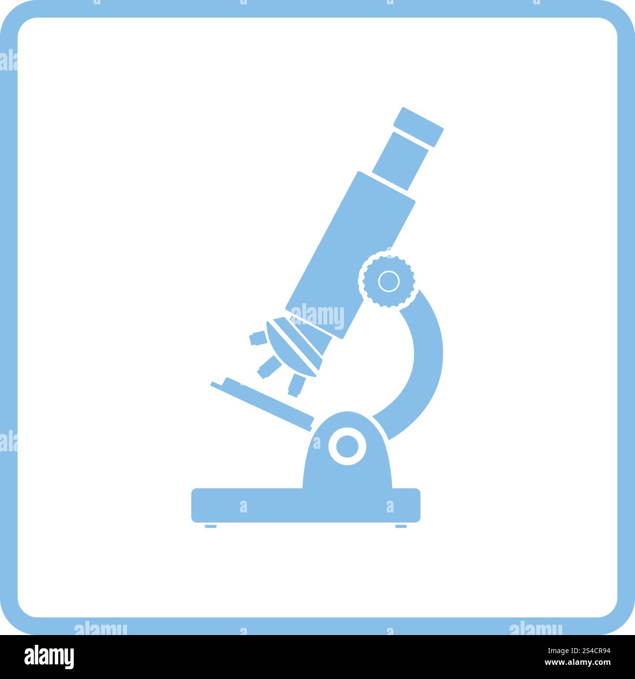 School microscope icon. Blue frame design. Vector illustration Stock ...