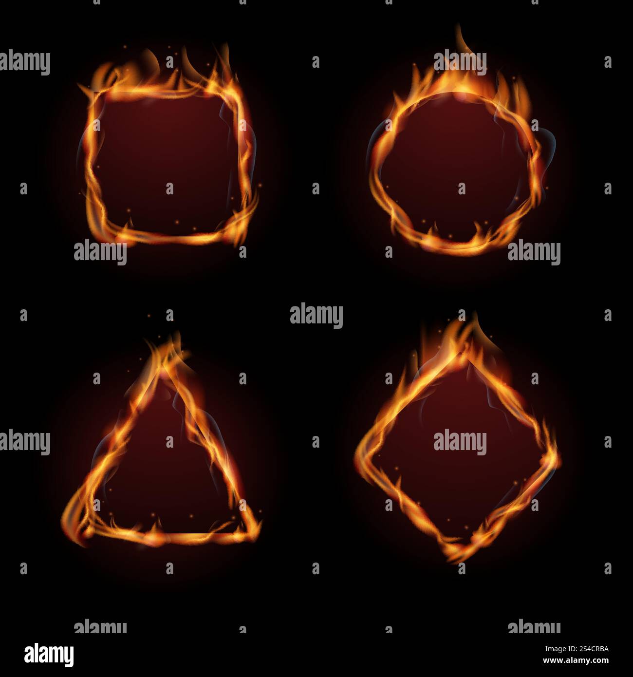 Hot fire flame frame vector set. Hot fire flame frame vector set. Fire ...
