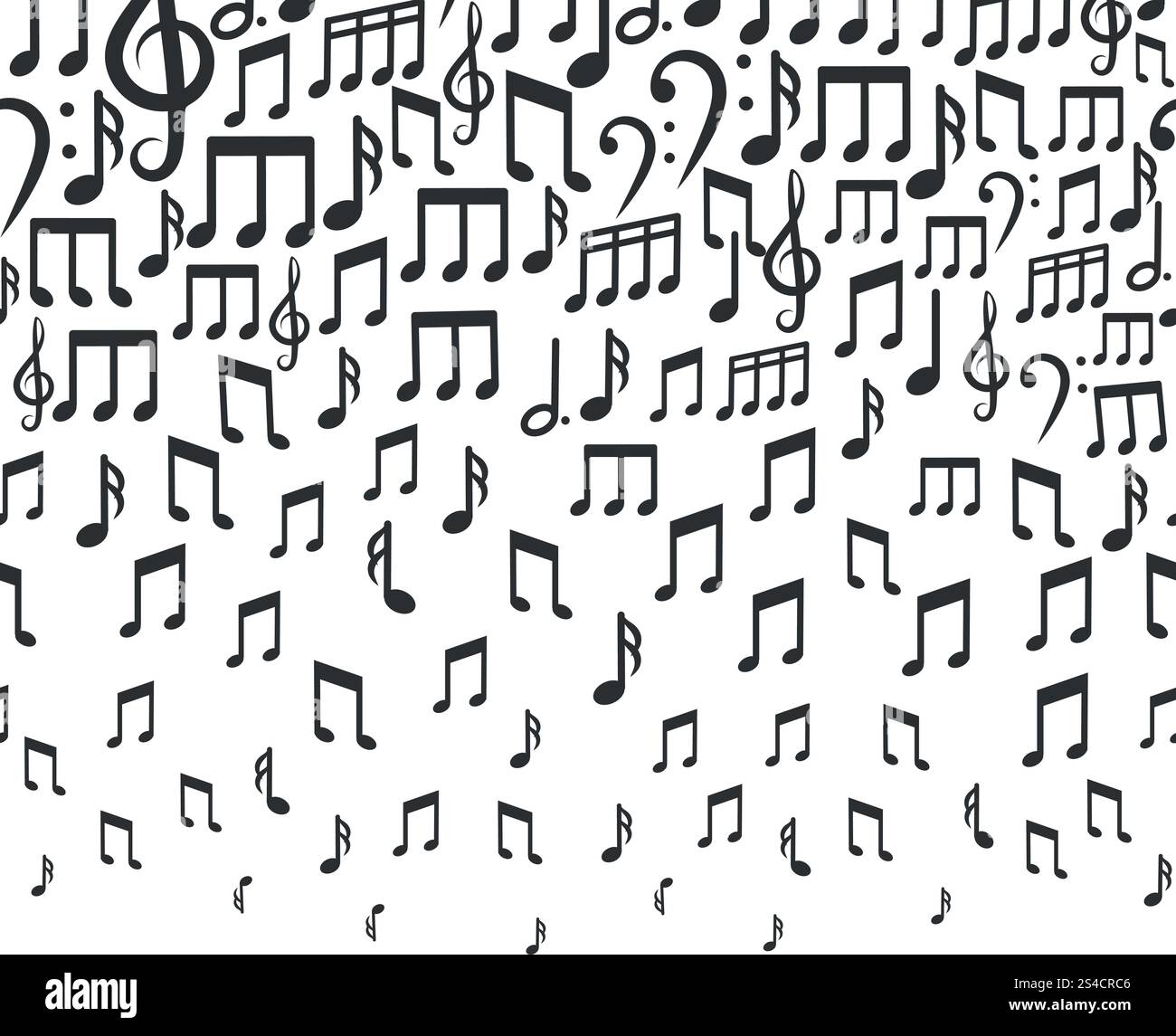 Music vector background with falling musical notes. Music vector ...