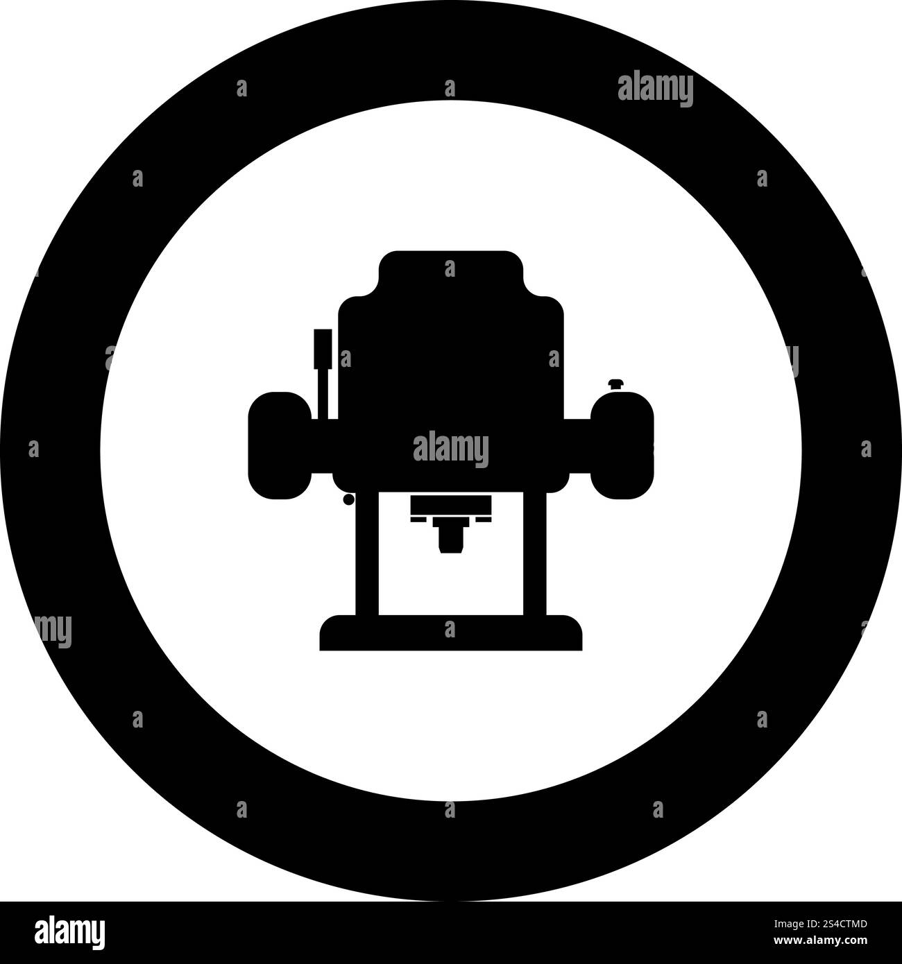 Milling cutter icon black color in round circle vector illustration ...