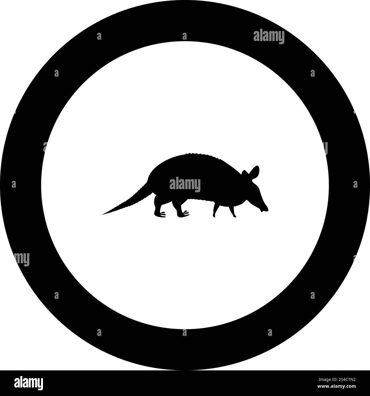 Armadillo icon black color in round circle vector illustration Stock ...