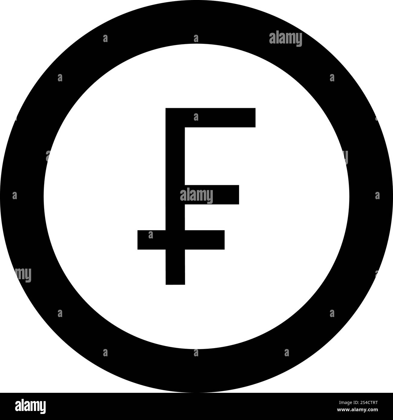 Franc symbol icon black color in round circle vector illustration Stock ...
