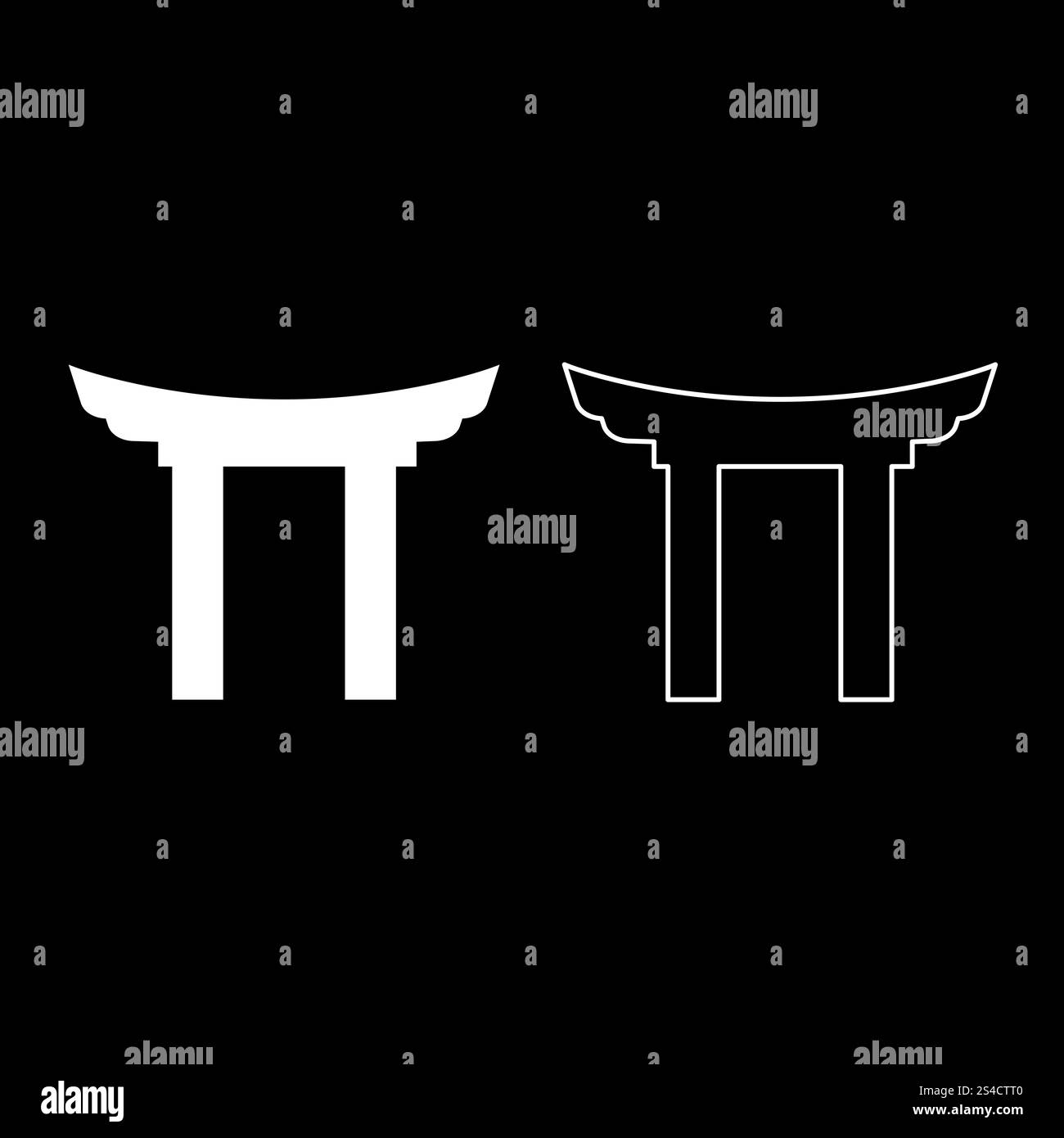 Chinese Gate icon set white color vector illustration flat style simple ...