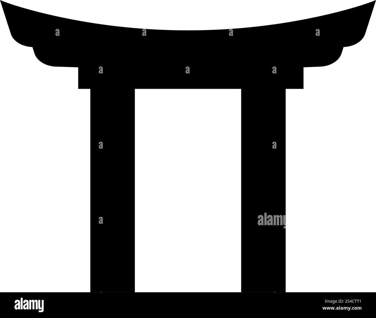 Chinese Gate icon black color vector illustration flat style simple ...