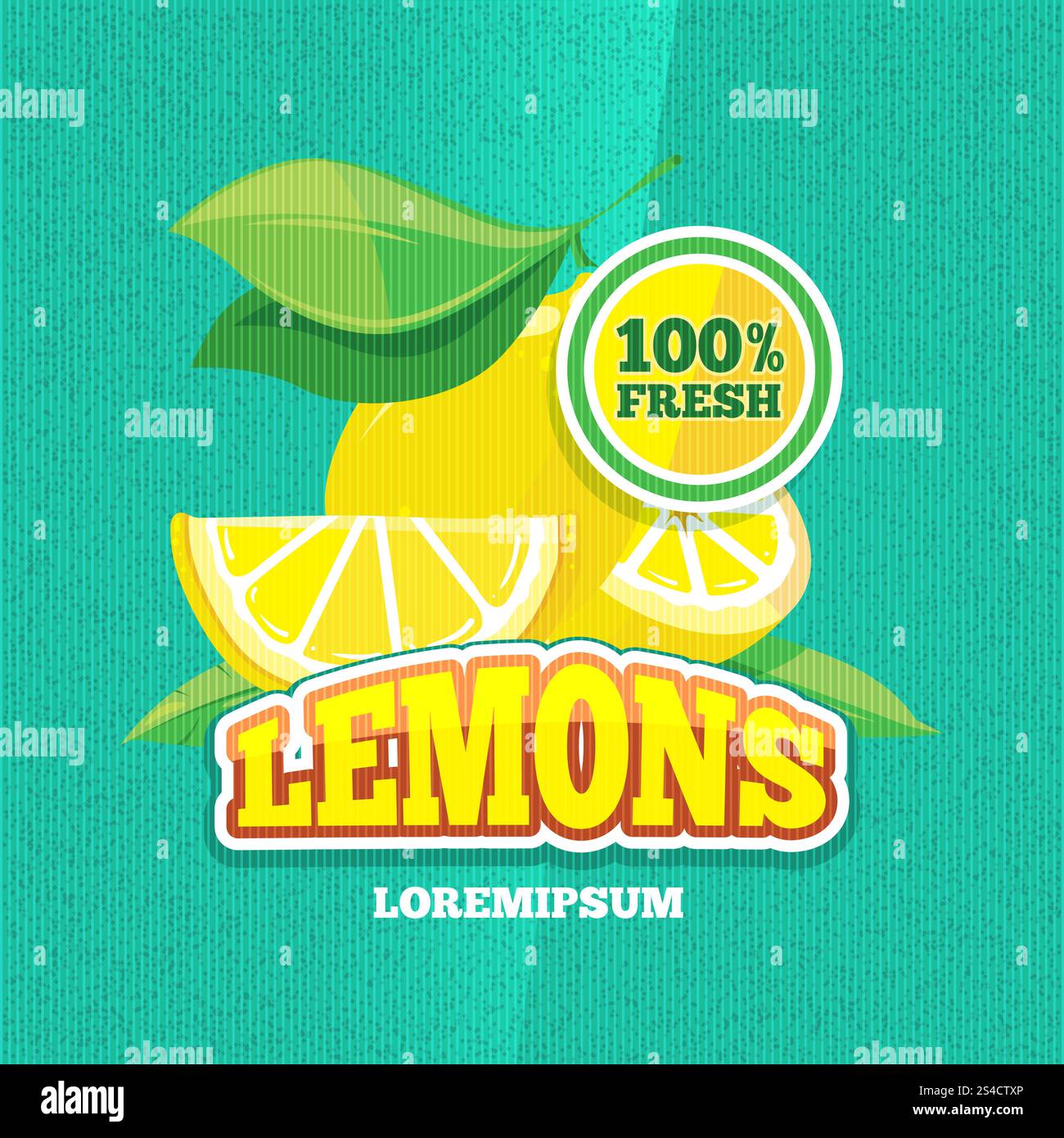 Vector retro poster with juicy fresh lemon, lemonade vintage background ...
