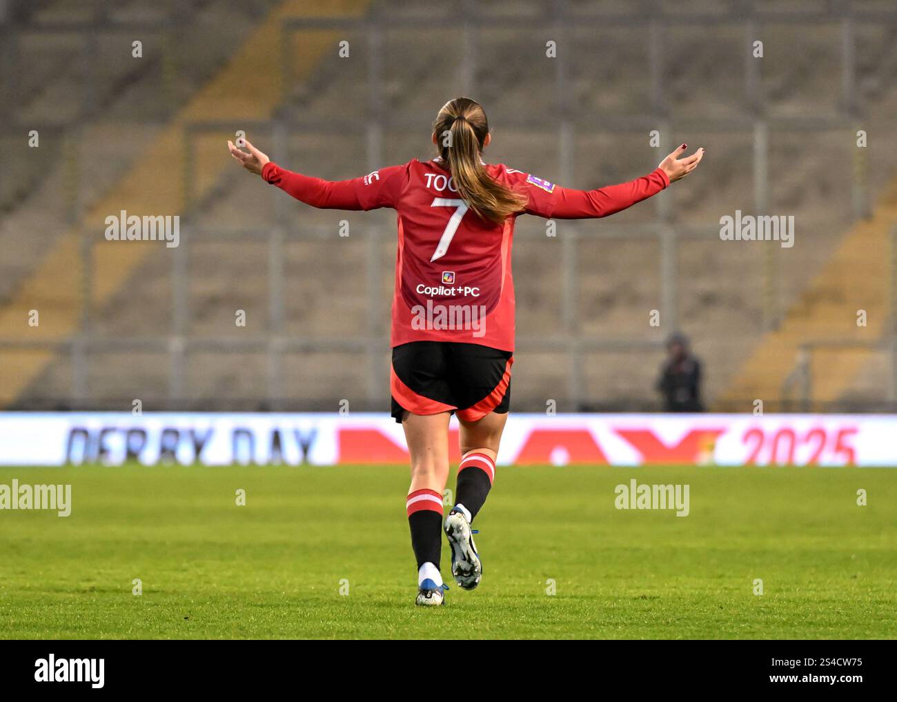 Manchester United's Ella Toone celebrates her sides fourth goal during ...