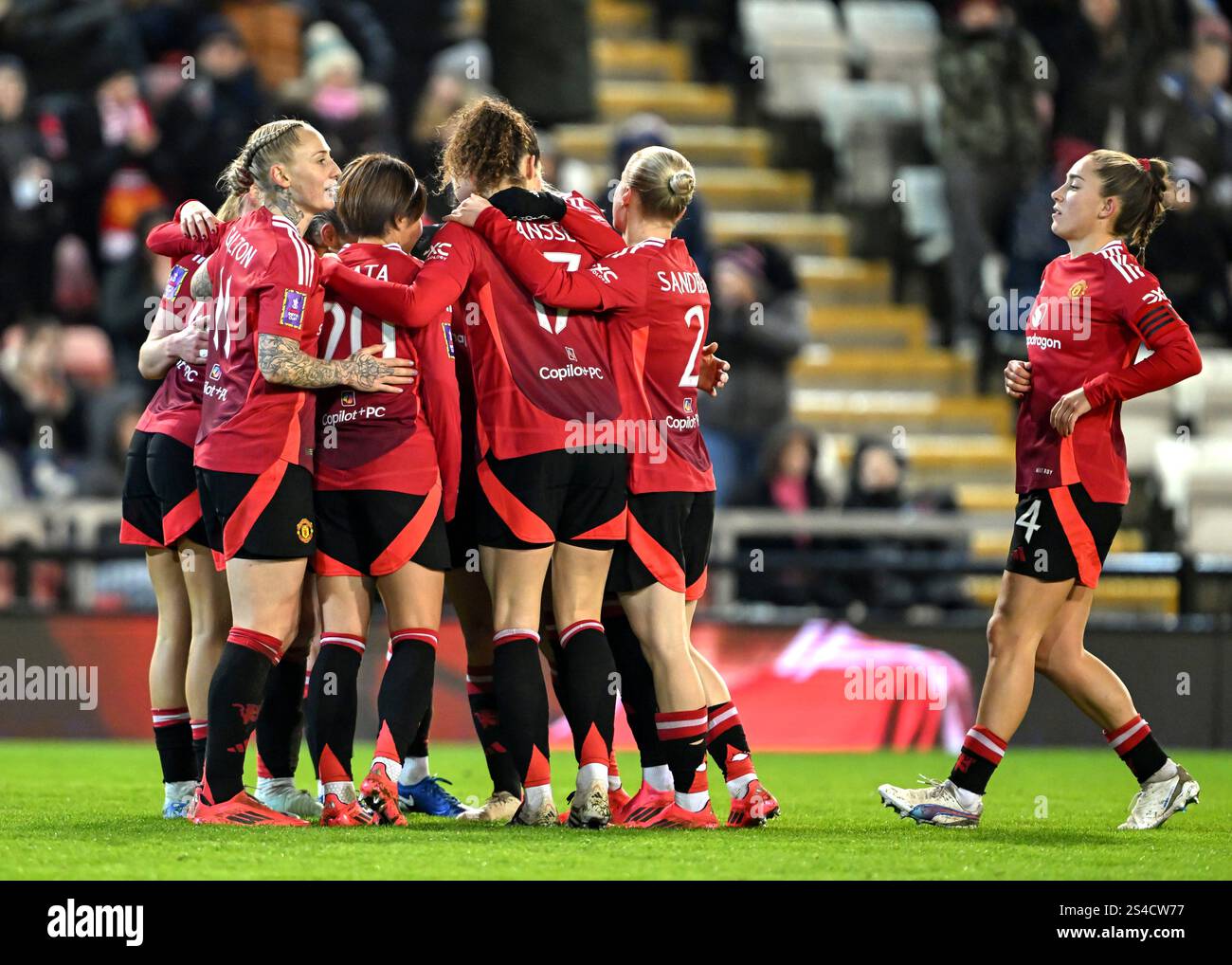 Manchester United's Celin Bizet Ildhusoy celebrates her sides fifth ...
