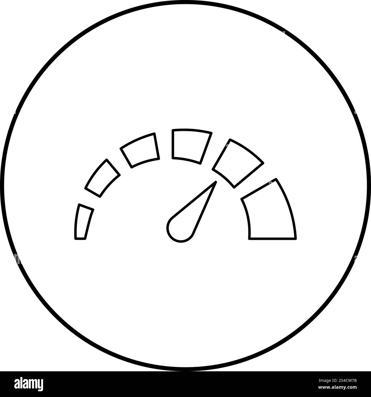 Speedometer icon black color in circle round outline Stock Vector Image ...