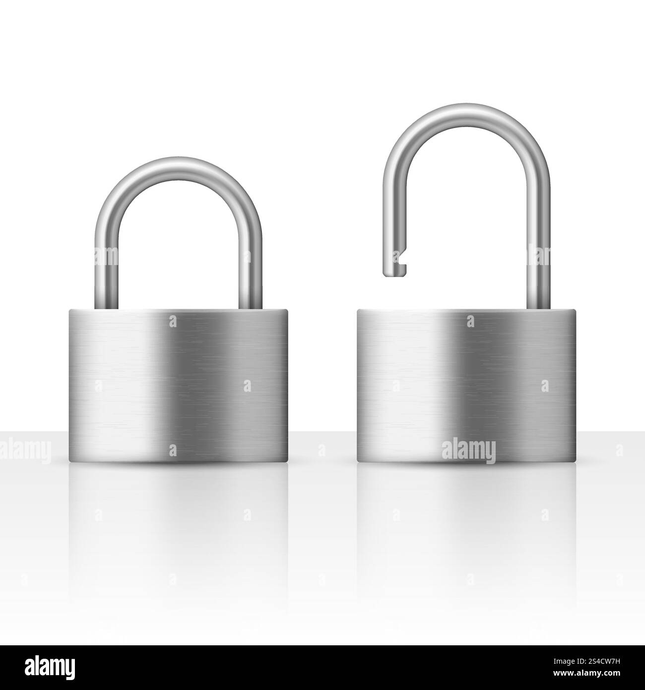 Locked and unlocked padlock vector illustration security concept ...
