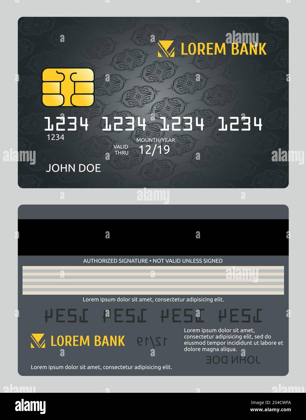 Commercial bank credit card isolated sales model vector template ...