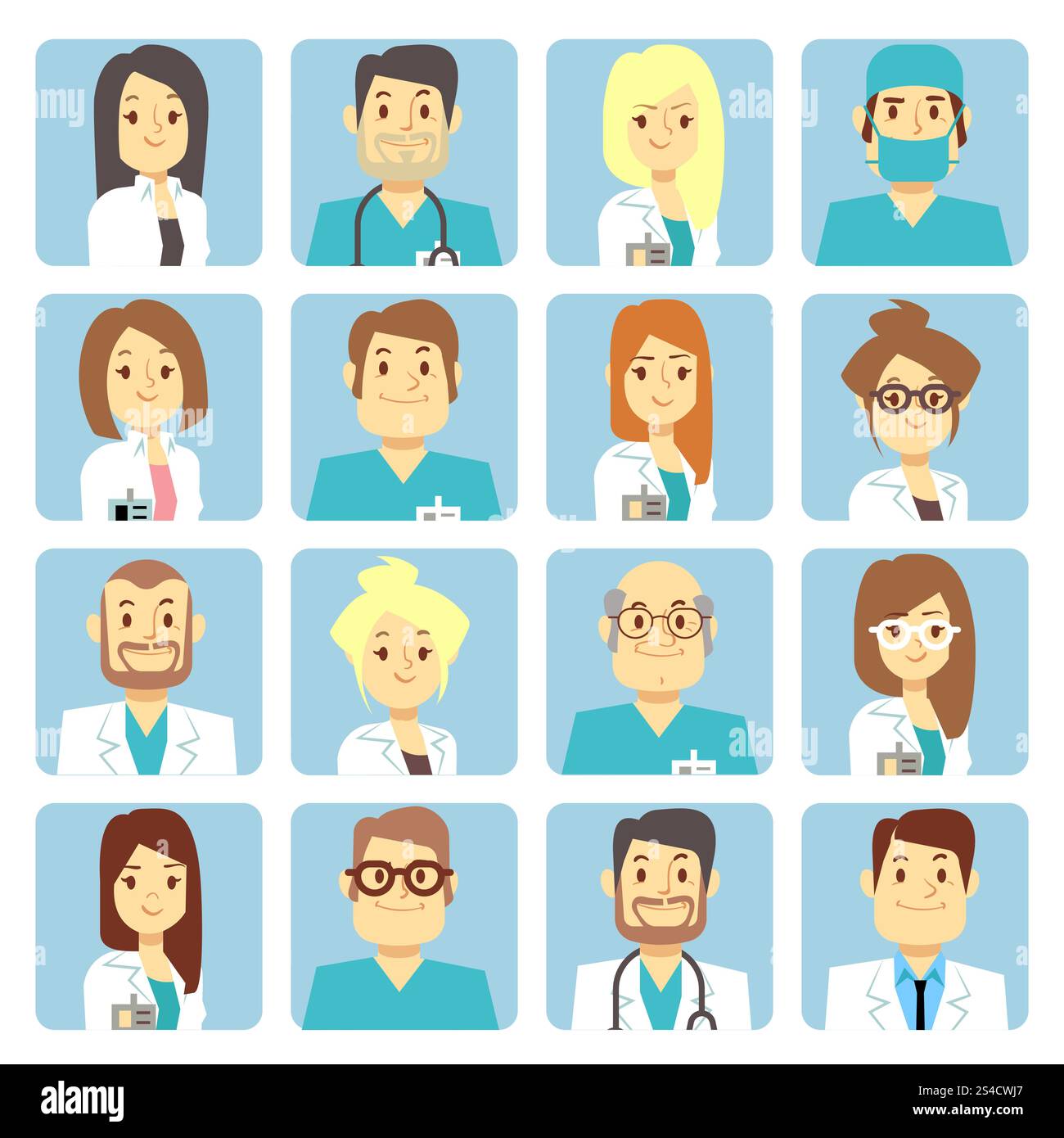 Doctor and nurse flat vector avatars. Doctor and nurse flat vector ...