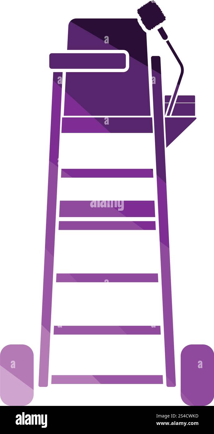 Tennis referee chair tower icon. Flat color design. Vector illustration ...