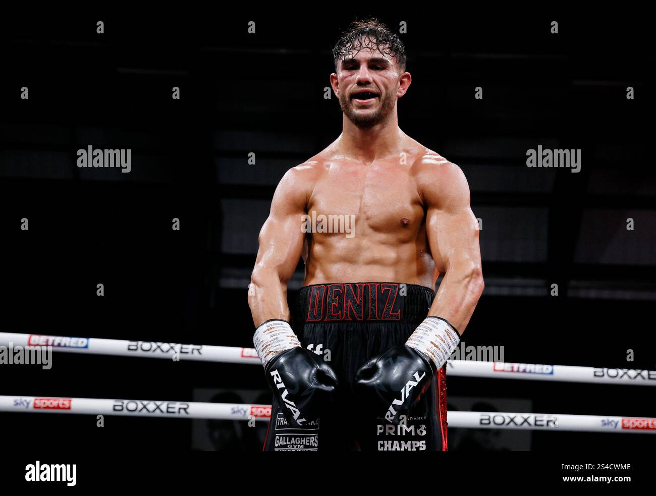 Billy Deniz celebrates winning the Light Heavyweight contest against ...