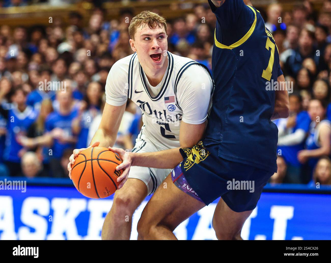 January 7, 2025: Duke guard Cooper Flagg (2) drives to the basket ...
