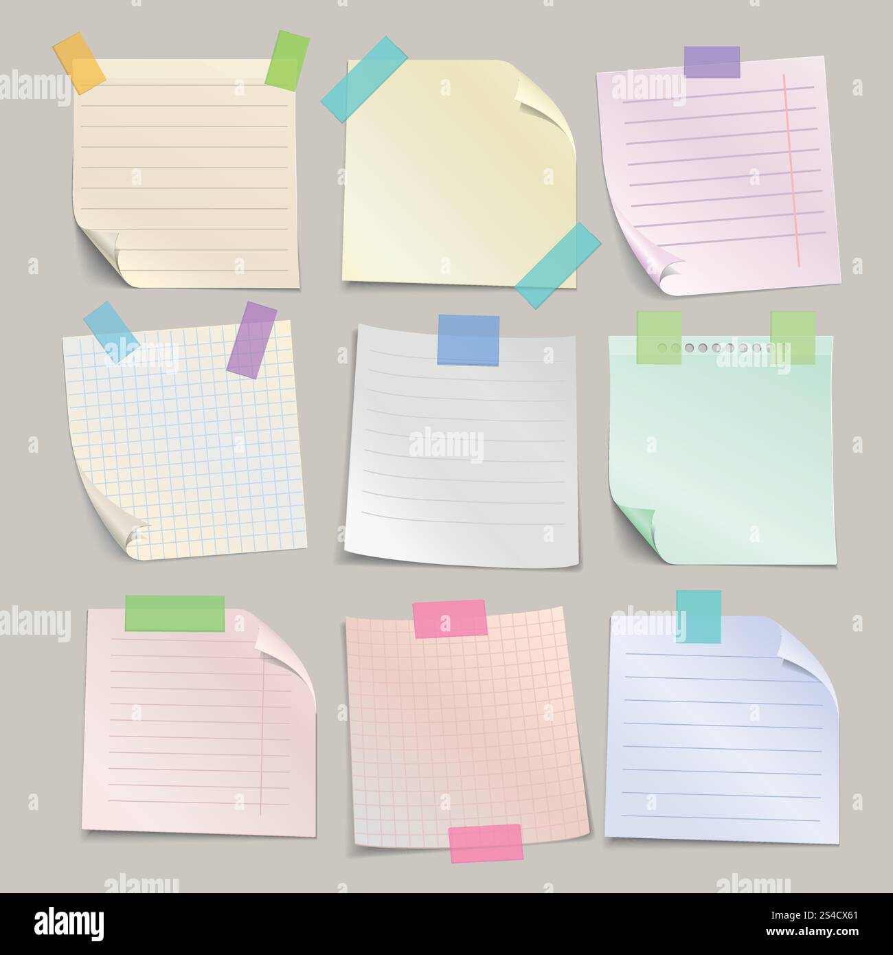 Stick note papers vector set. Stick note papers vector set. Collection ...