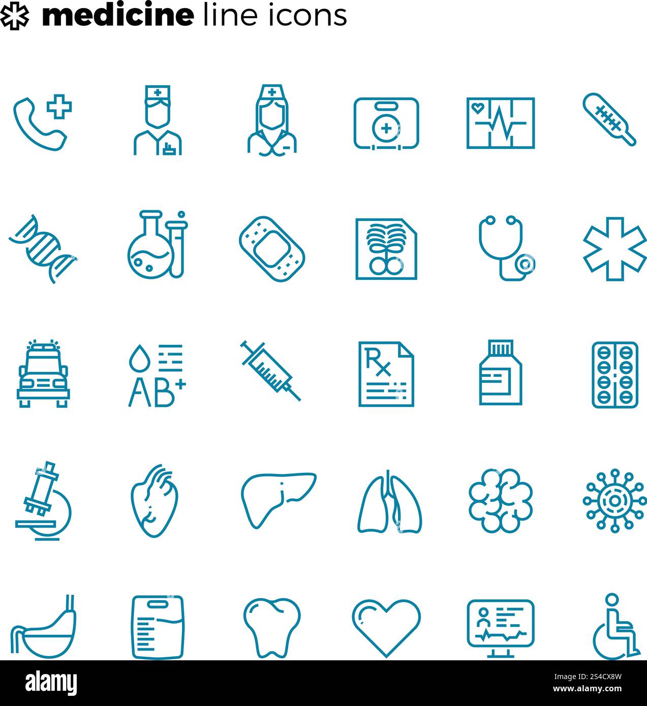 Medicine and healthcare thin line vector icons. Medicine and healthcare ...