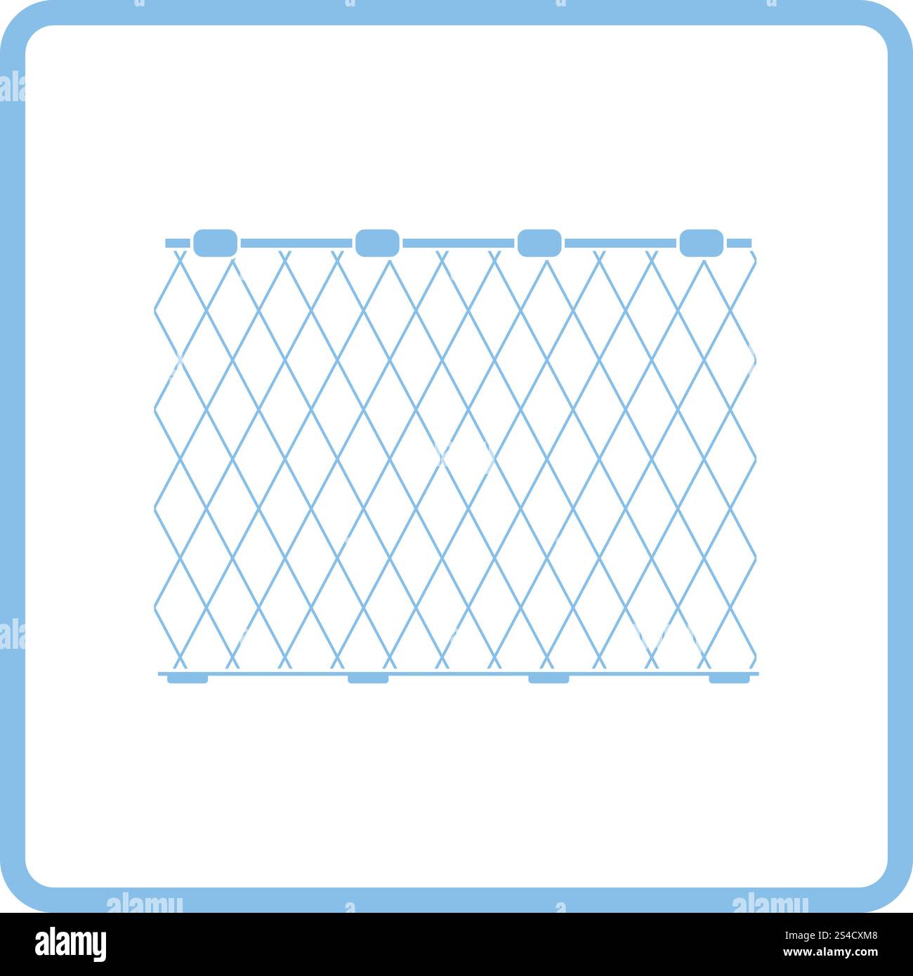 Icon of Fishing net . Blue frame design. Vector illustration Stock ...