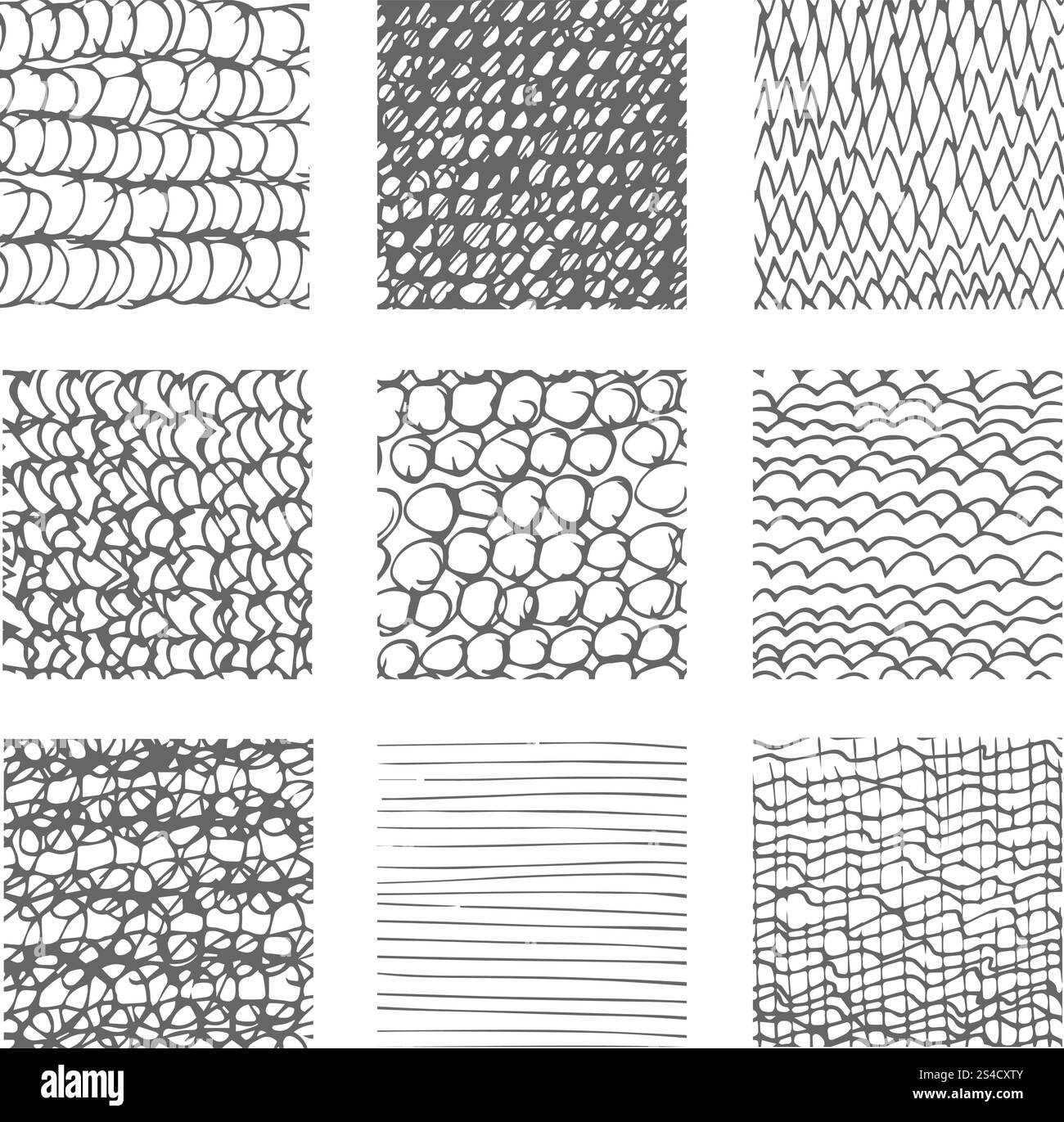 Hand drawn sketchy line textures, ink pen hatching vector. Set of ...