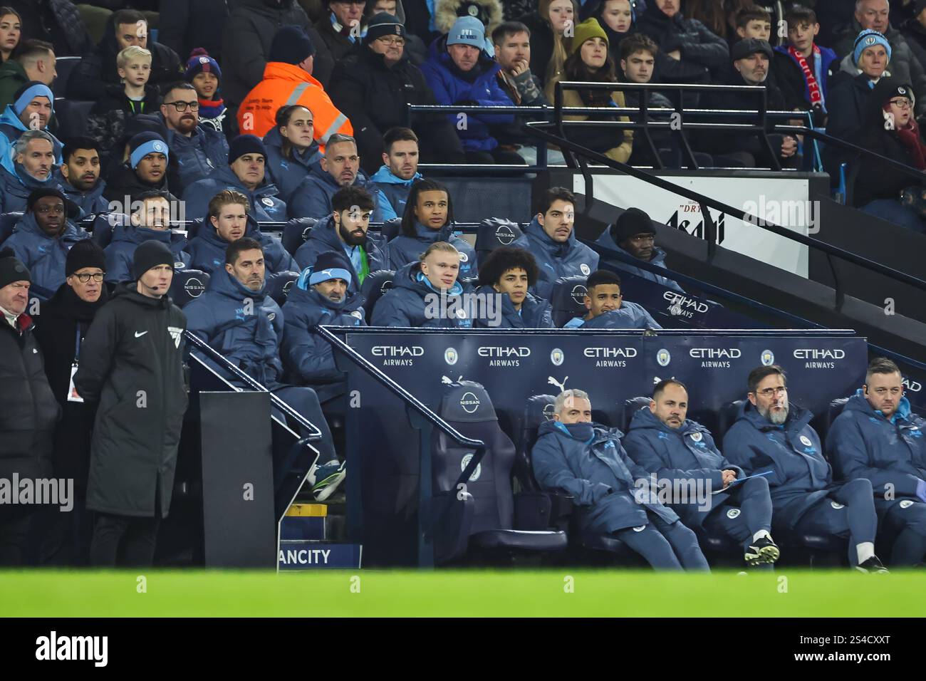 Manchester City’s star studded bench during the Emirates FA Cup 3rd ...