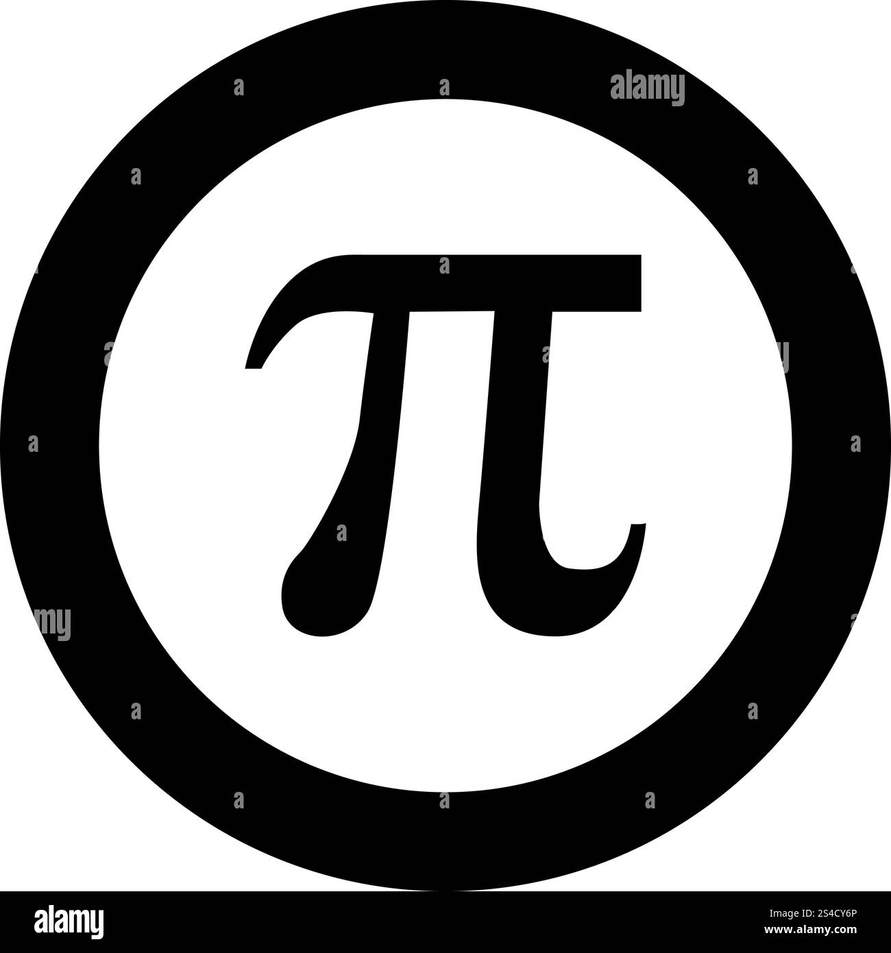 Symbol Pi icon black color in round circle vector illustration Stock ...