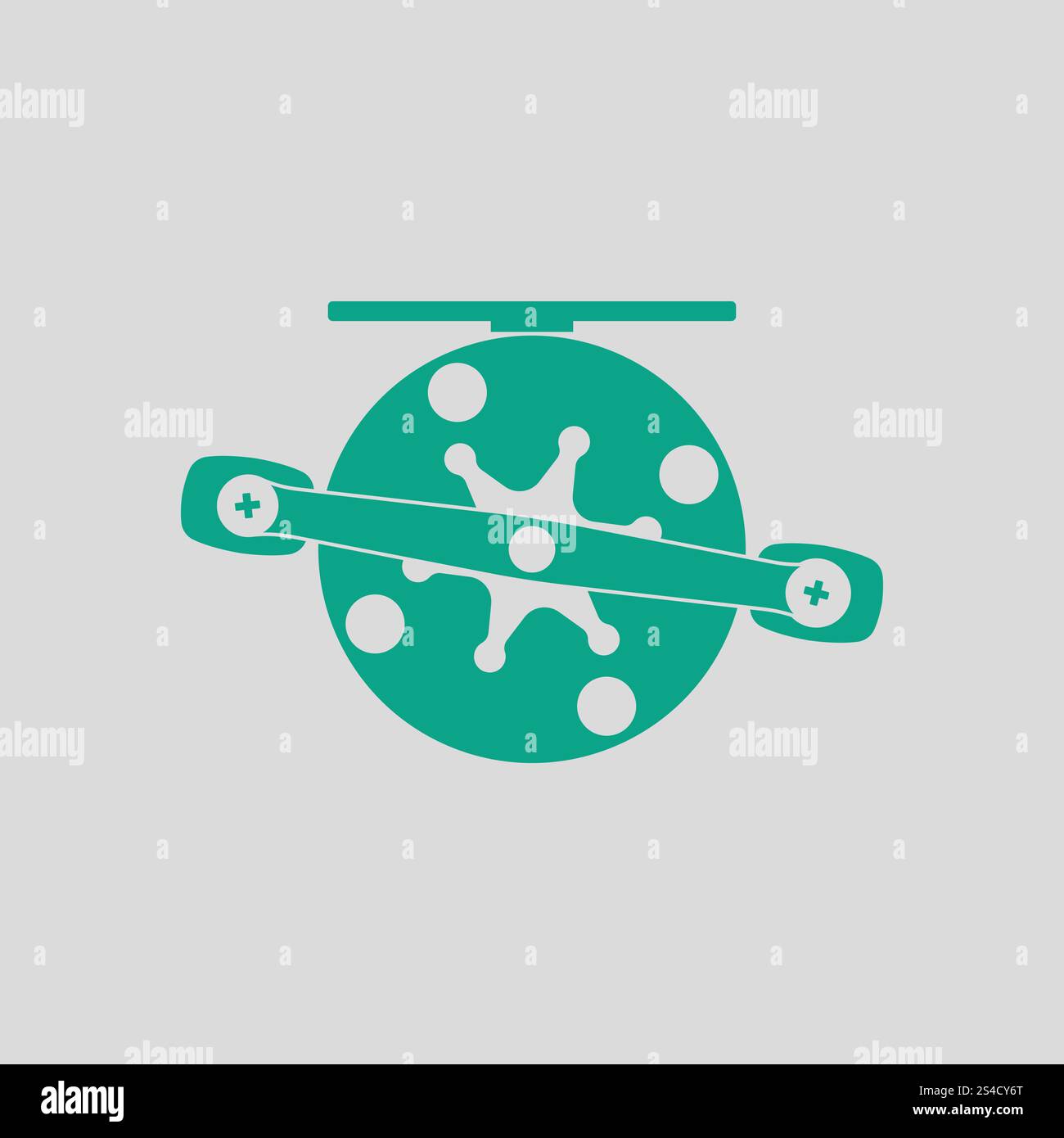 Icon of Fishing reel . Gray background with green. Vector illustration ...