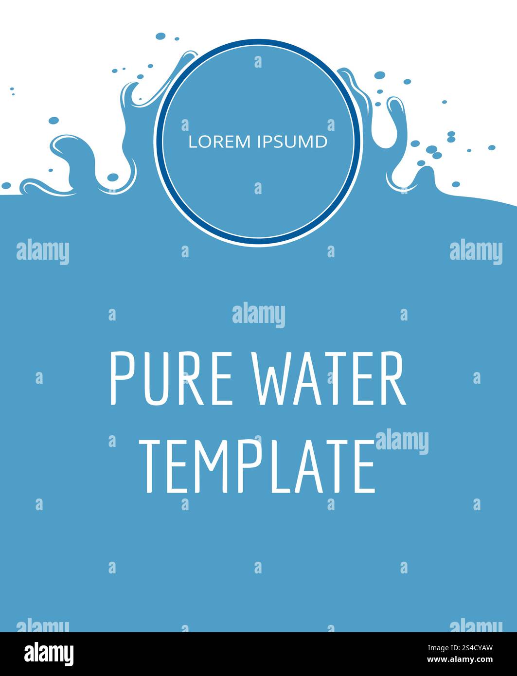 Pure water vector template in blue and white. Pure water vector ...