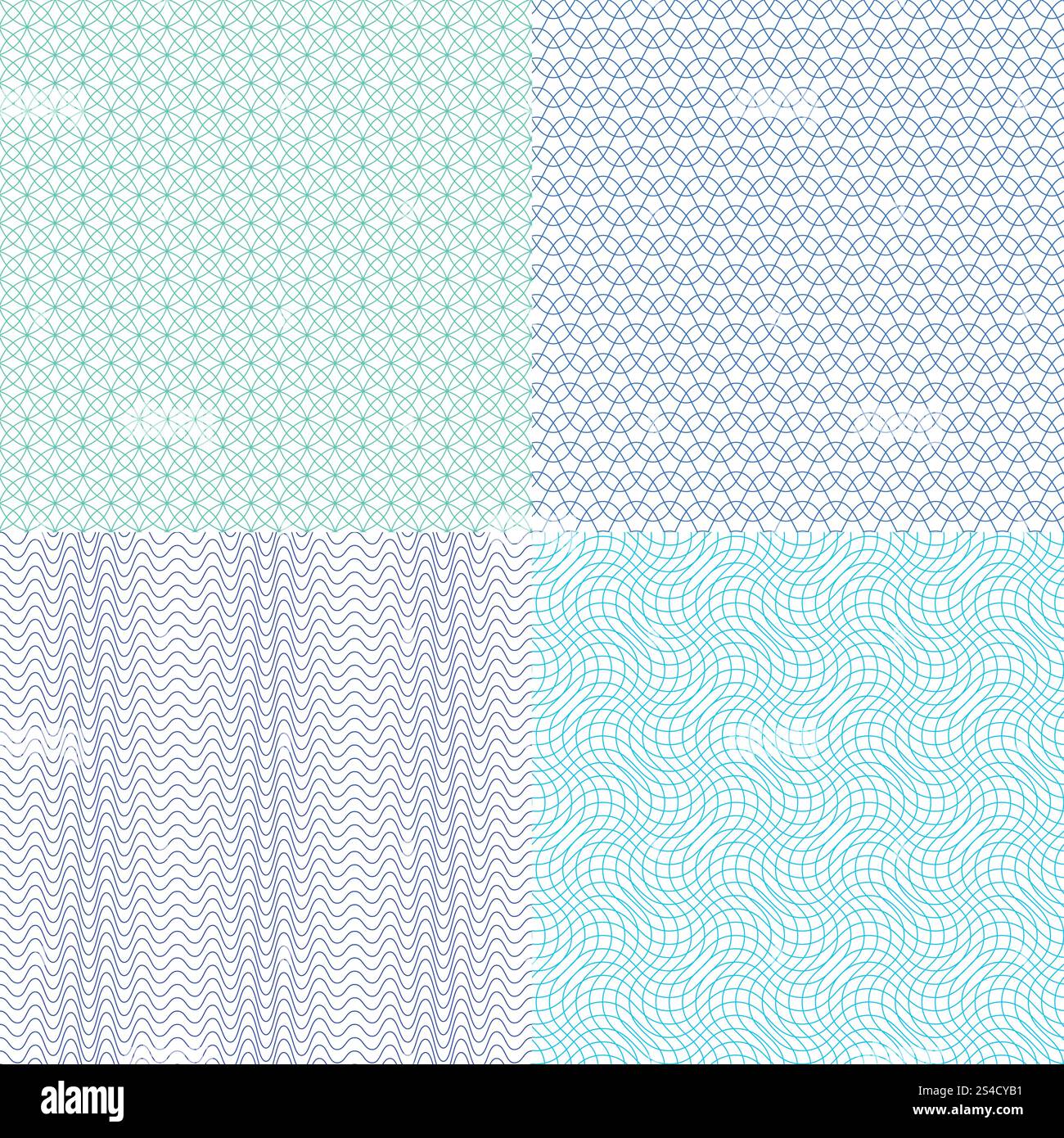Guilloche wavy vector textures for diplomas, currency, banknotes and ...
