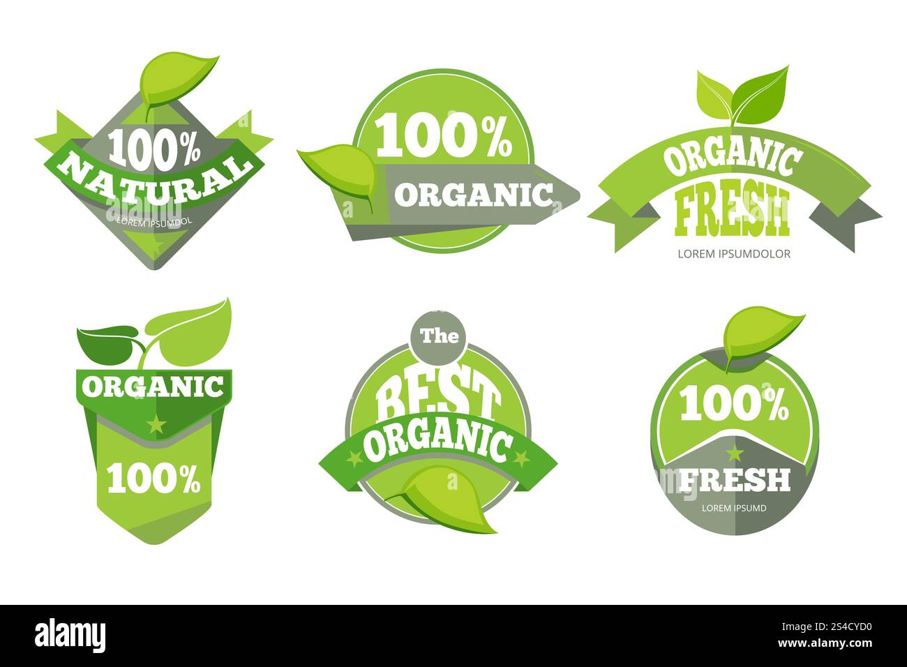 Natural green organic eco labels set. Natural green organic eco labels ...