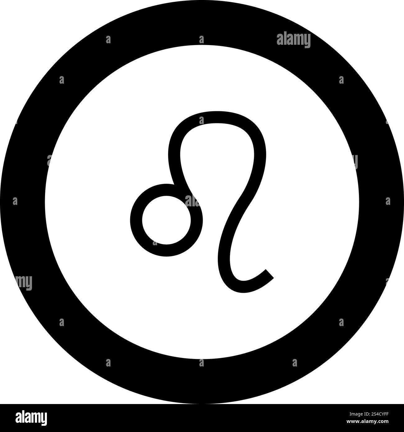 Lion symbol zodiac icon black color in round circle vector illustration ...