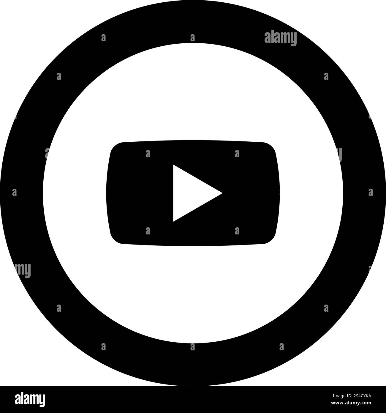 Play button icon black color in round circle vector illustration Stock ...