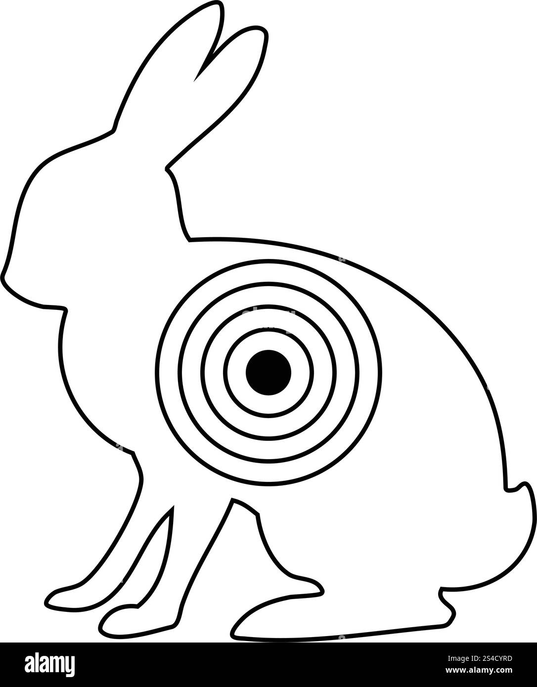 Icon of hare silhouette with target . Thin line design. Vector ...