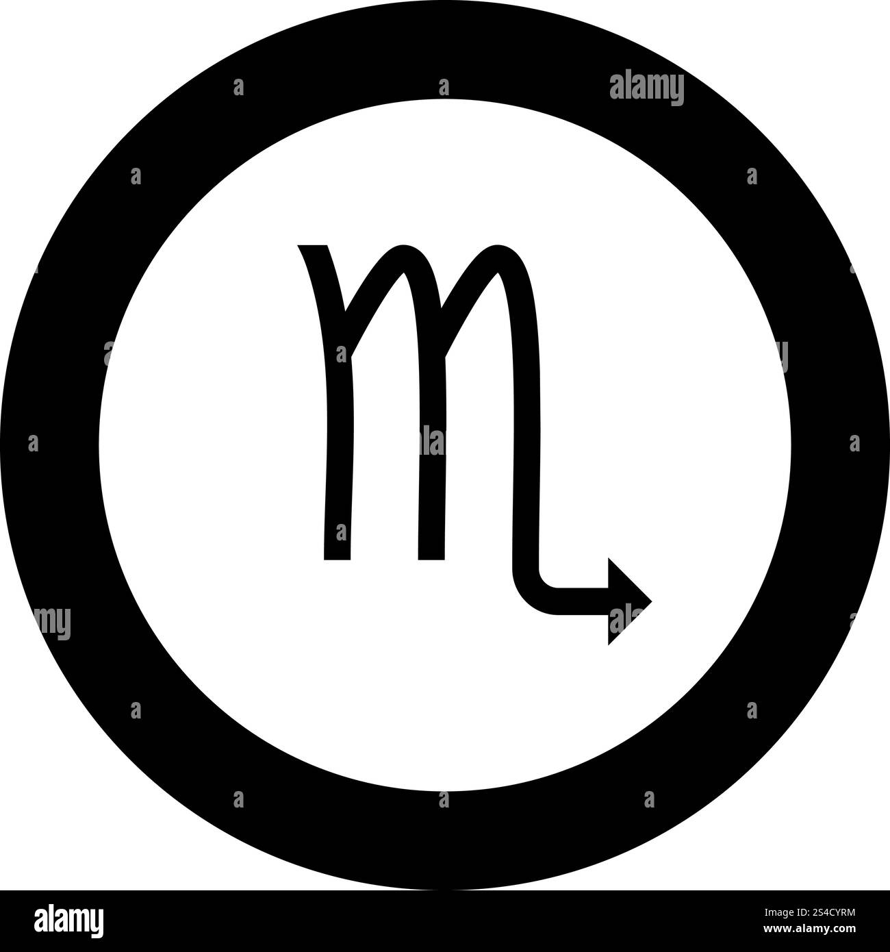 Scorpion symbol zodiac icon black color in round circle vector ...