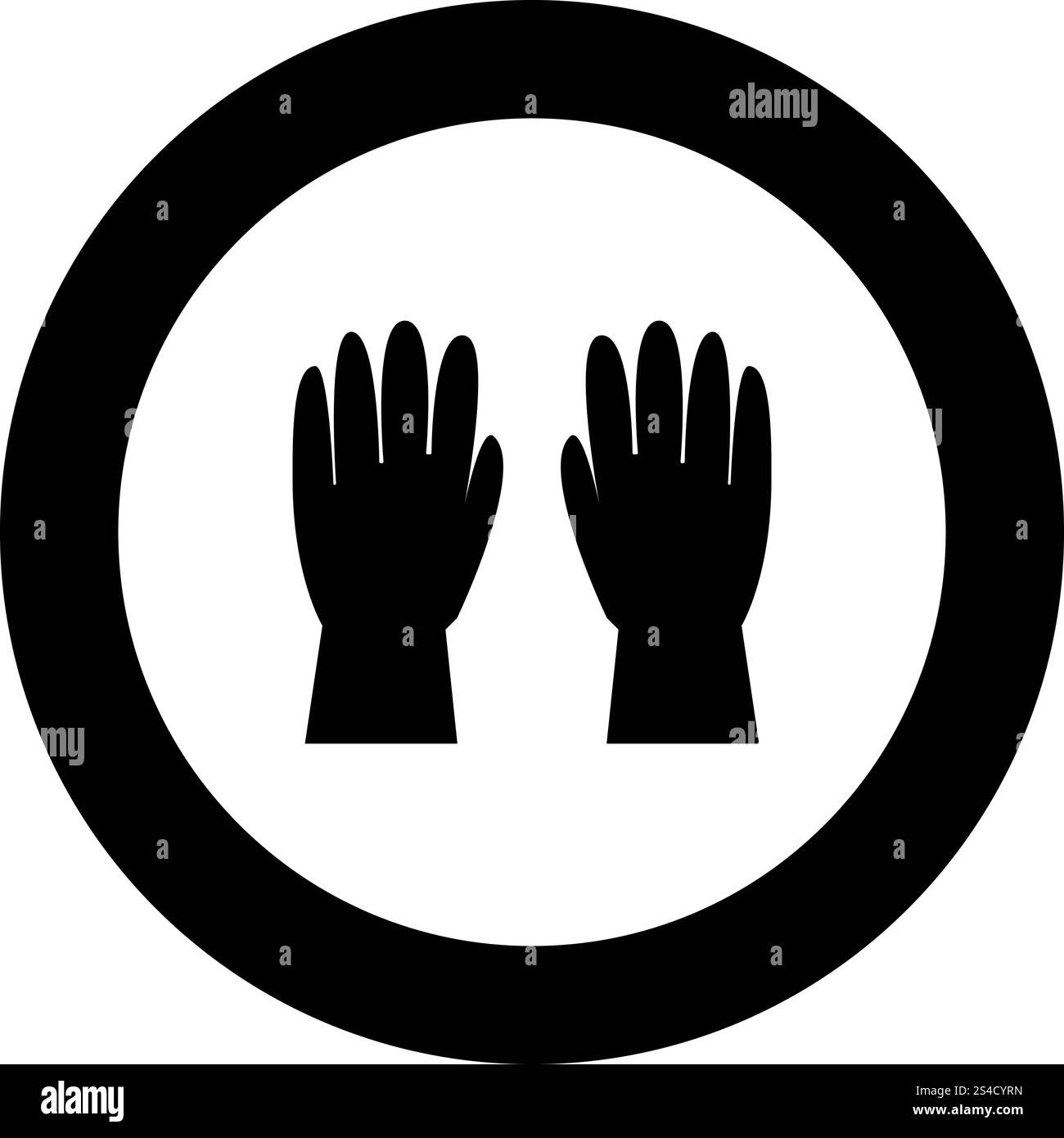 Working gloves icon black color in round circle vector illustration ...